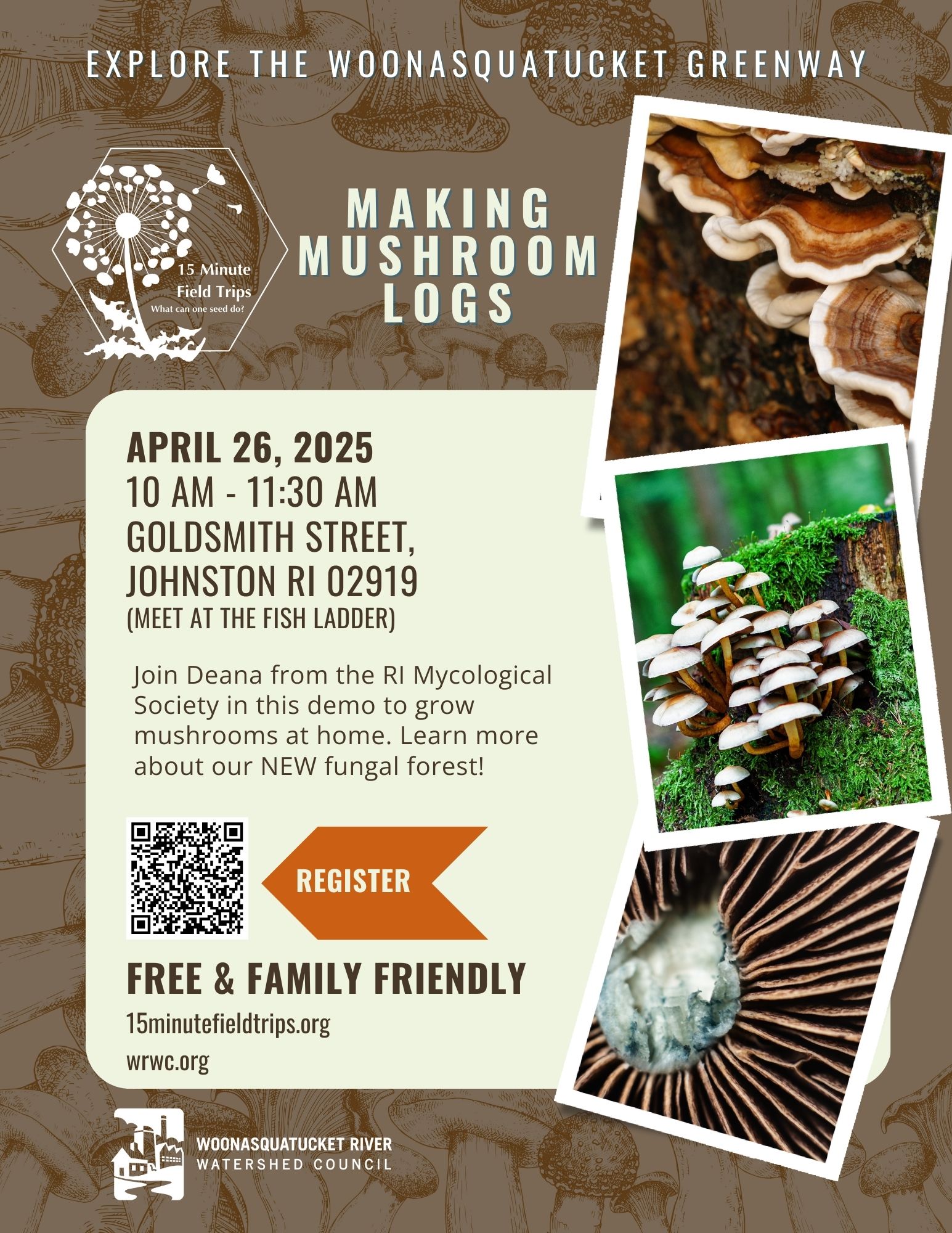 Making Mushroom Logs - Woonasquatucket River Watershed Council